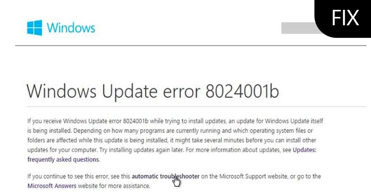 How to Fix Windows 10 Error Code 0x8024001b - ErrorTools