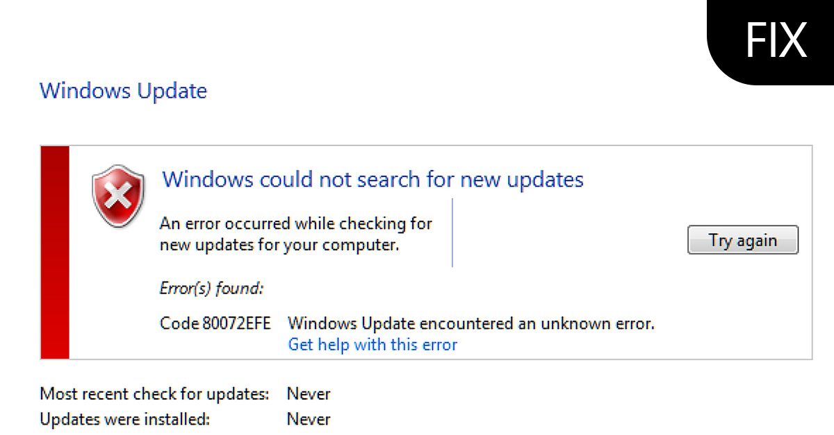 How to Fix Windows 10 Error 0x80072efe - ErrorTools