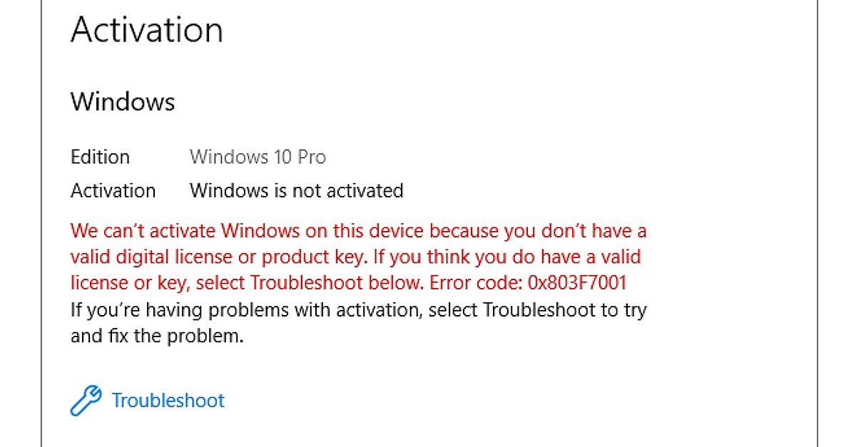 How to Fix Windows 10 Error Code 0x803f7001 - ErrorTools