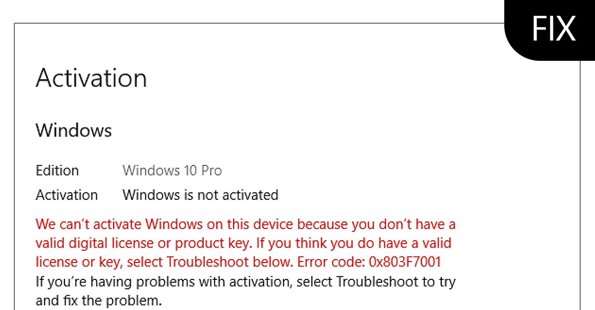 How to Fix Error Code 0x803f7001 in Windows - ErrorTools