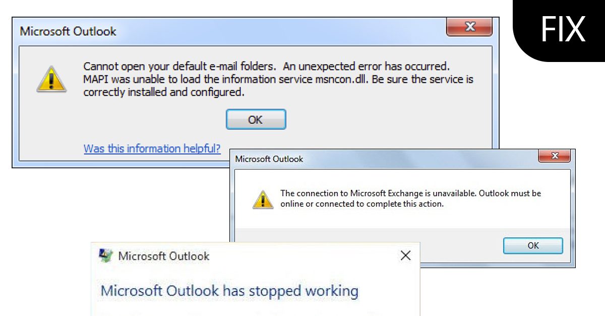 일반적인 Outlook 오류 - ErrorTools