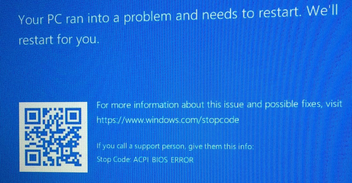 如何在 Windows 10 中修复 ACPI_BIOS_ERROR - ErrorTools