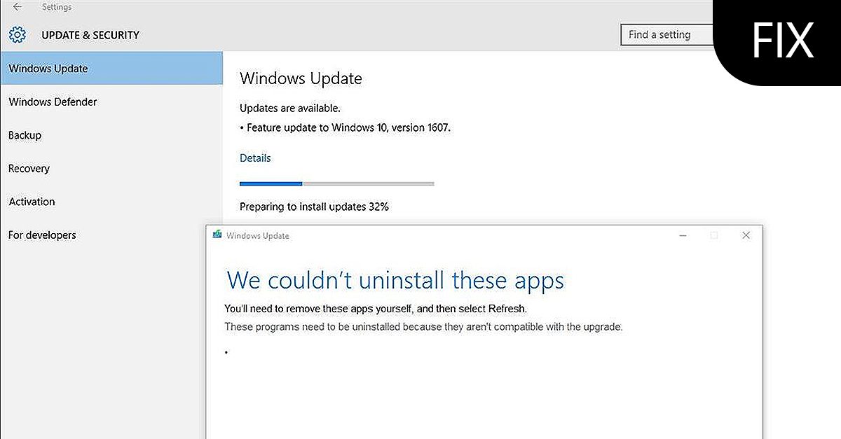 Fix Some apps need to be uninstalled - ErrorTools