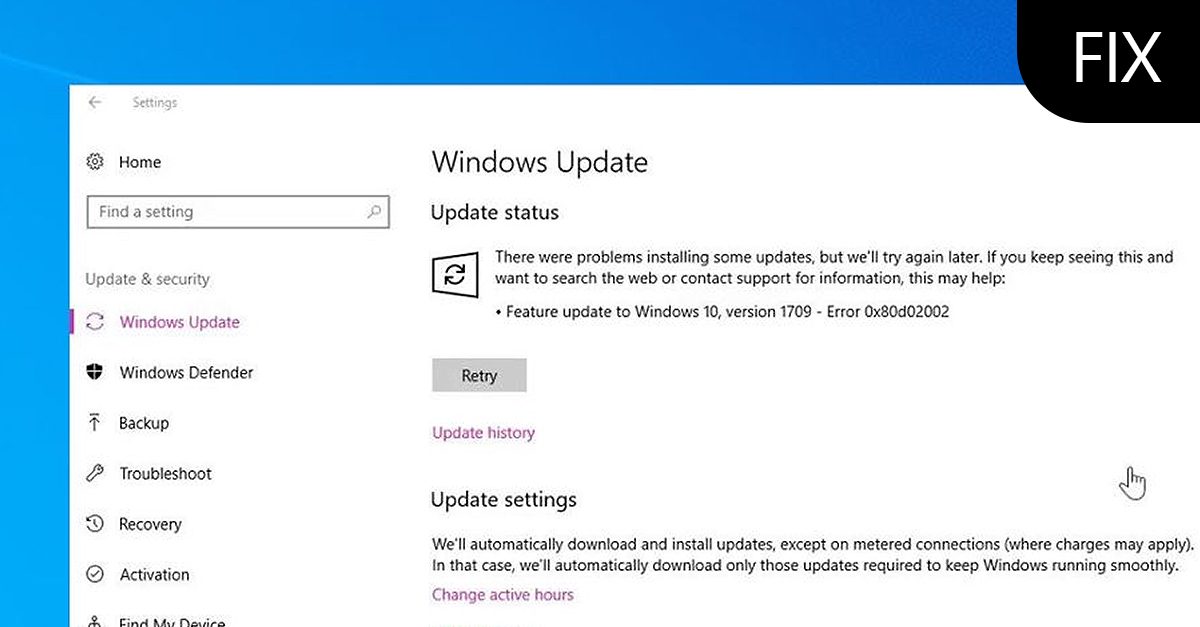 إصلاح رمز خطأ Windows Update 0x80d02002 - ErrorTools