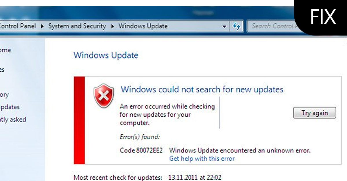修复 Windows 更新错误 0x80072EE2 - ErrorTools