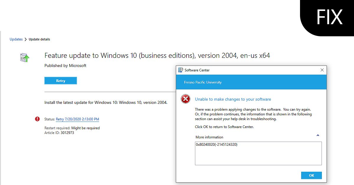 修复 Windows 更新错误 0x80240020 - ErrorTools