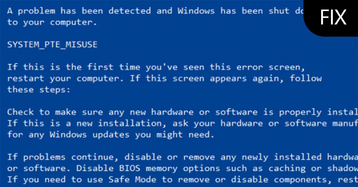 ਵਿੰਡੋਜ਼ ਵਿੱਚ SYSTEM_PTE_MISUSE ਗਲਤੀ ਨੂੰ ਠੀਕ ਕਰੋ - ErrorTools