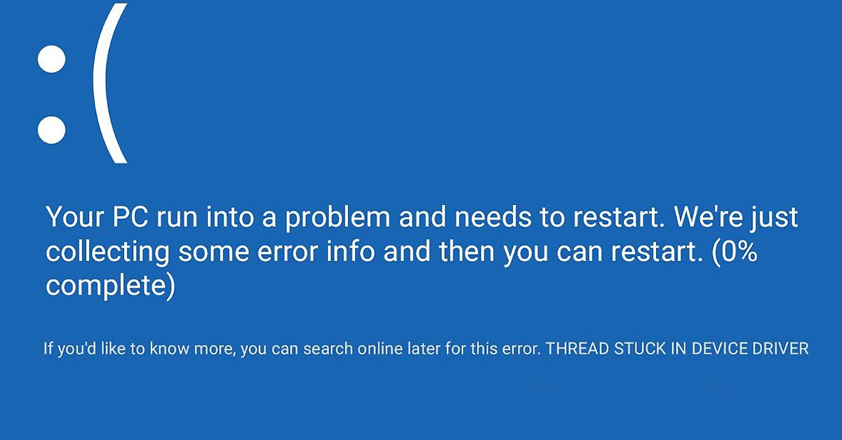 修复 THREAD_STUCK_IN_DEVICE_DRIVER 0x000000EA - ErrorTools