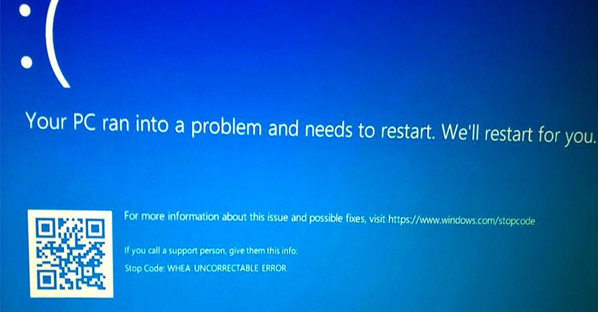 Fix WHEA_UNCORRECTABLE_ERROR, 0x00000124 - ErrorTools