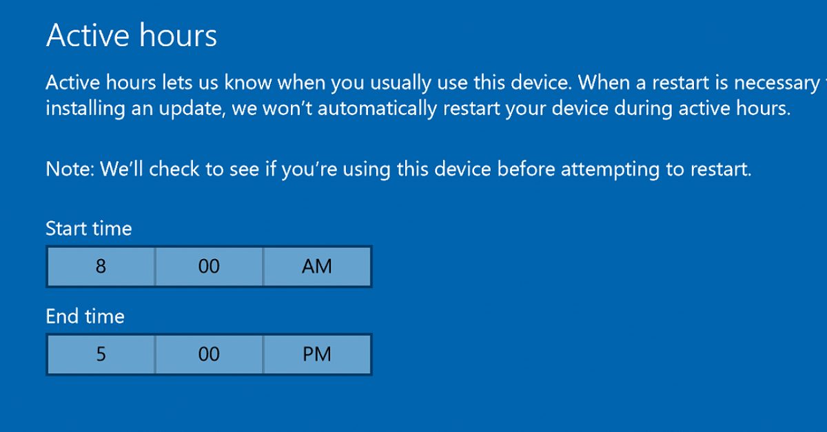 Automatically Adjust Active Hours in Windows - ErrorTools