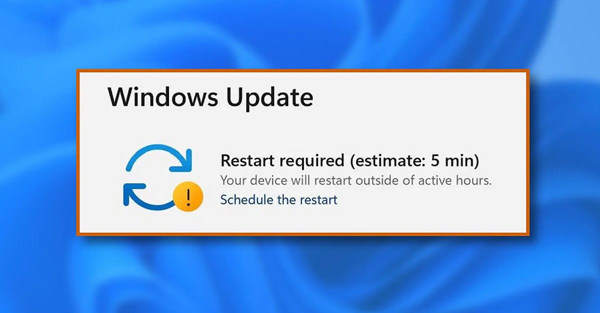 Schedule restart update on Windows 11 - ErrorTools