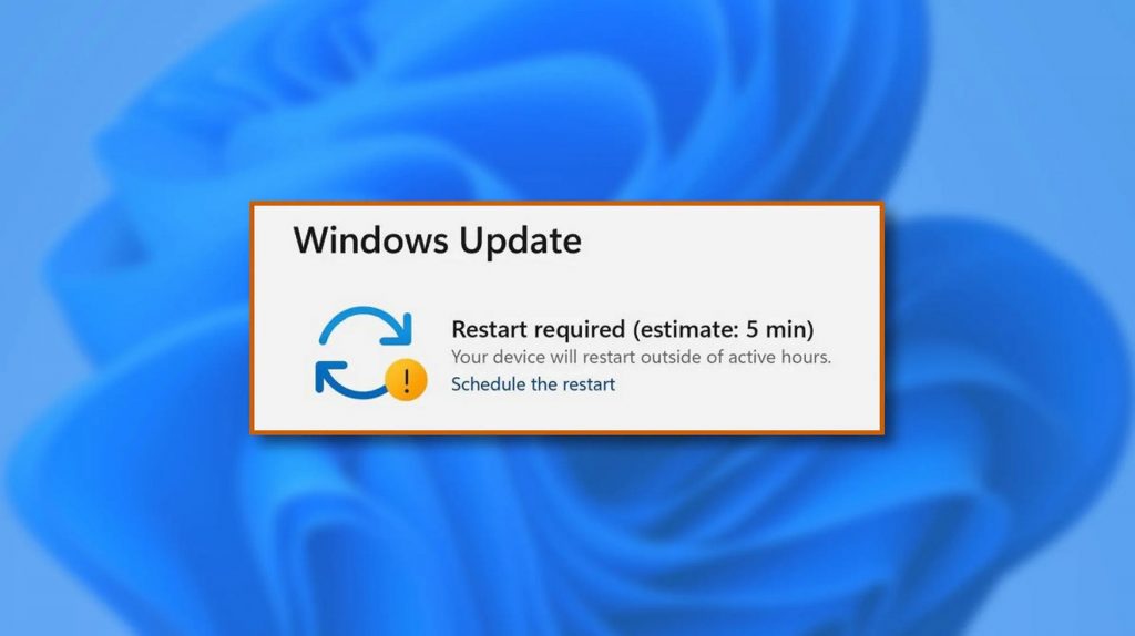 Schedule restart update on Windows 11 - ErrorTools